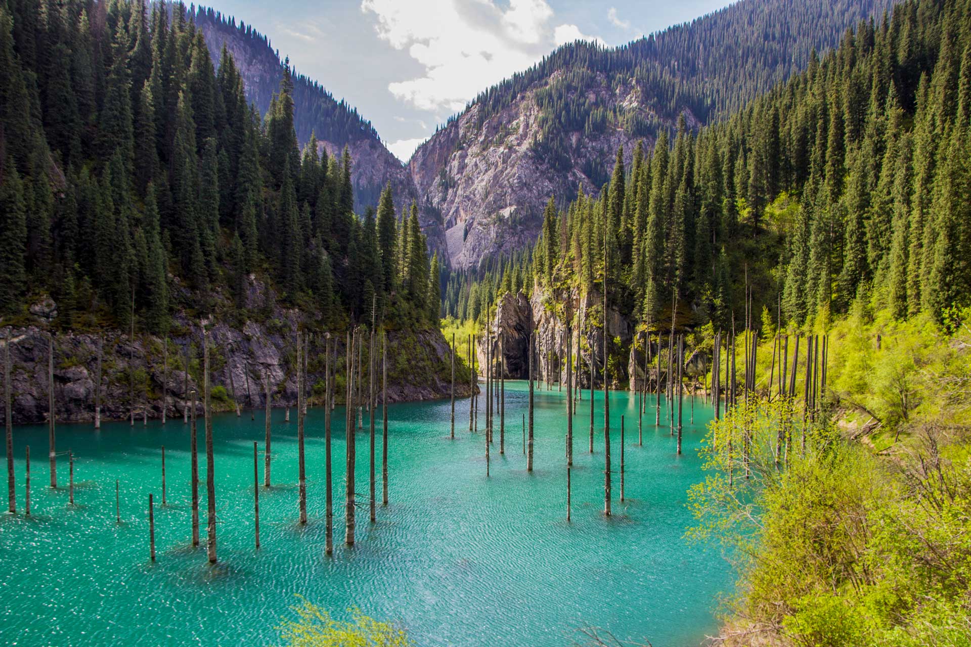 Jazero Kaindy Kazachstan PlaceMania