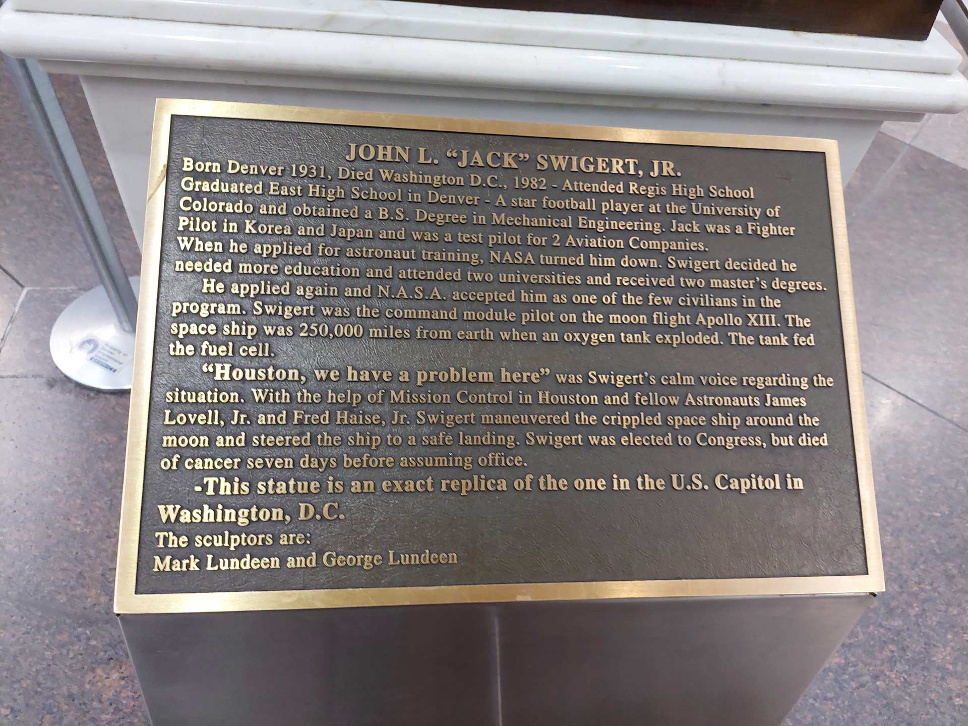 Socha Jack Swigert - Colorado - PlaceMania